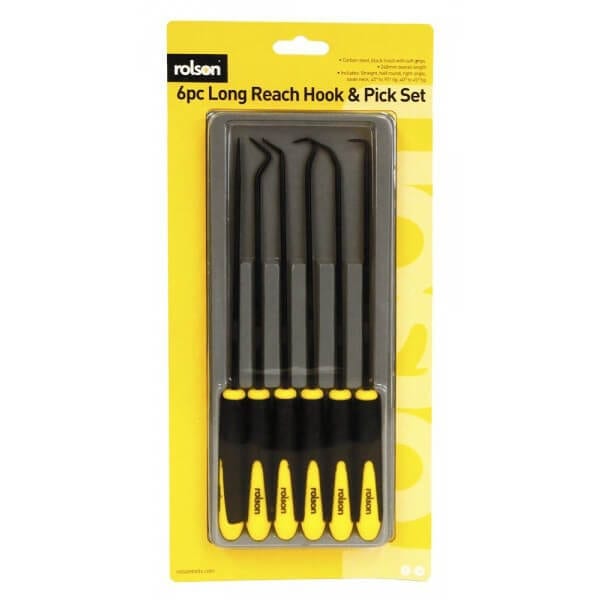 6pc Pick & Hook Set Long Reach - Rolson Tools 6pc Pick & Hook Set Long Reach - Rolson Tools